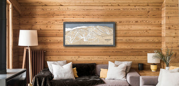 Wooden Ski Resort Map Art, Premium Skiing Wall Art and Ski House Decor