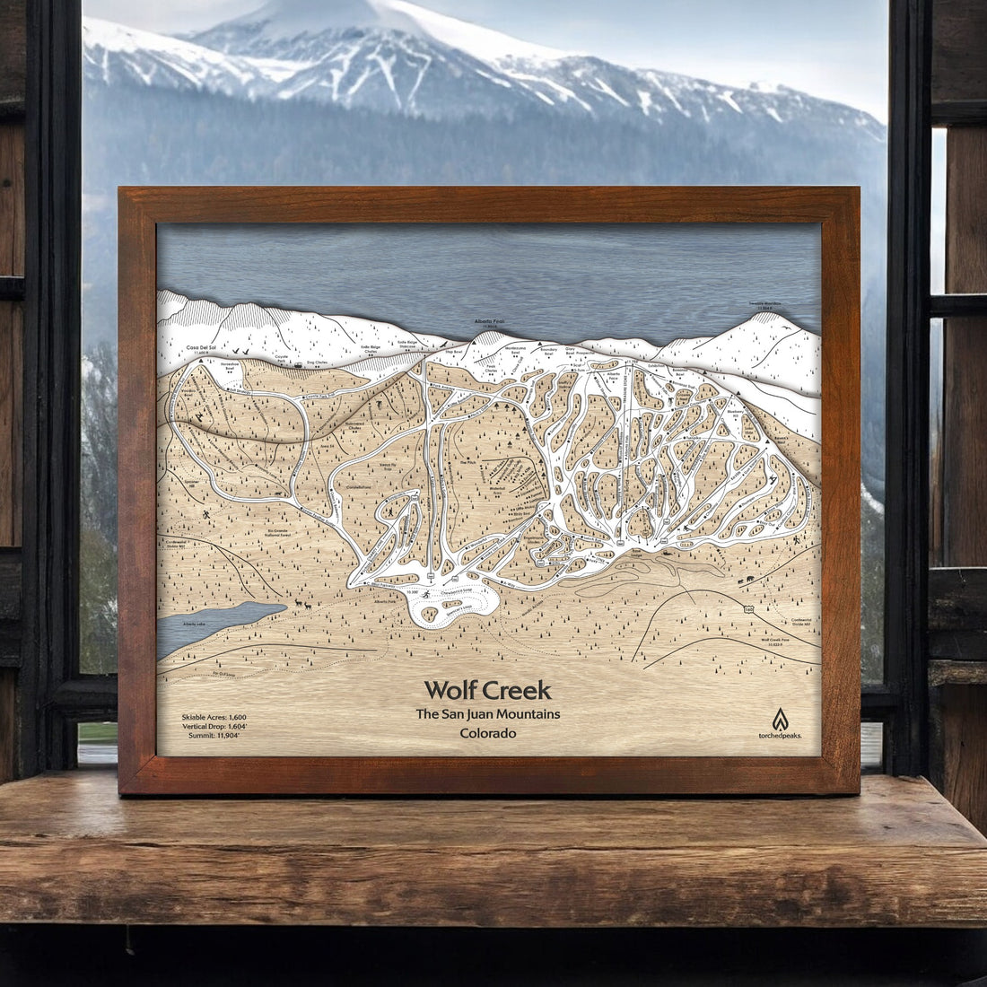Custom Wood Ski Resort Maps | 3D Handcrafted Mountain Art