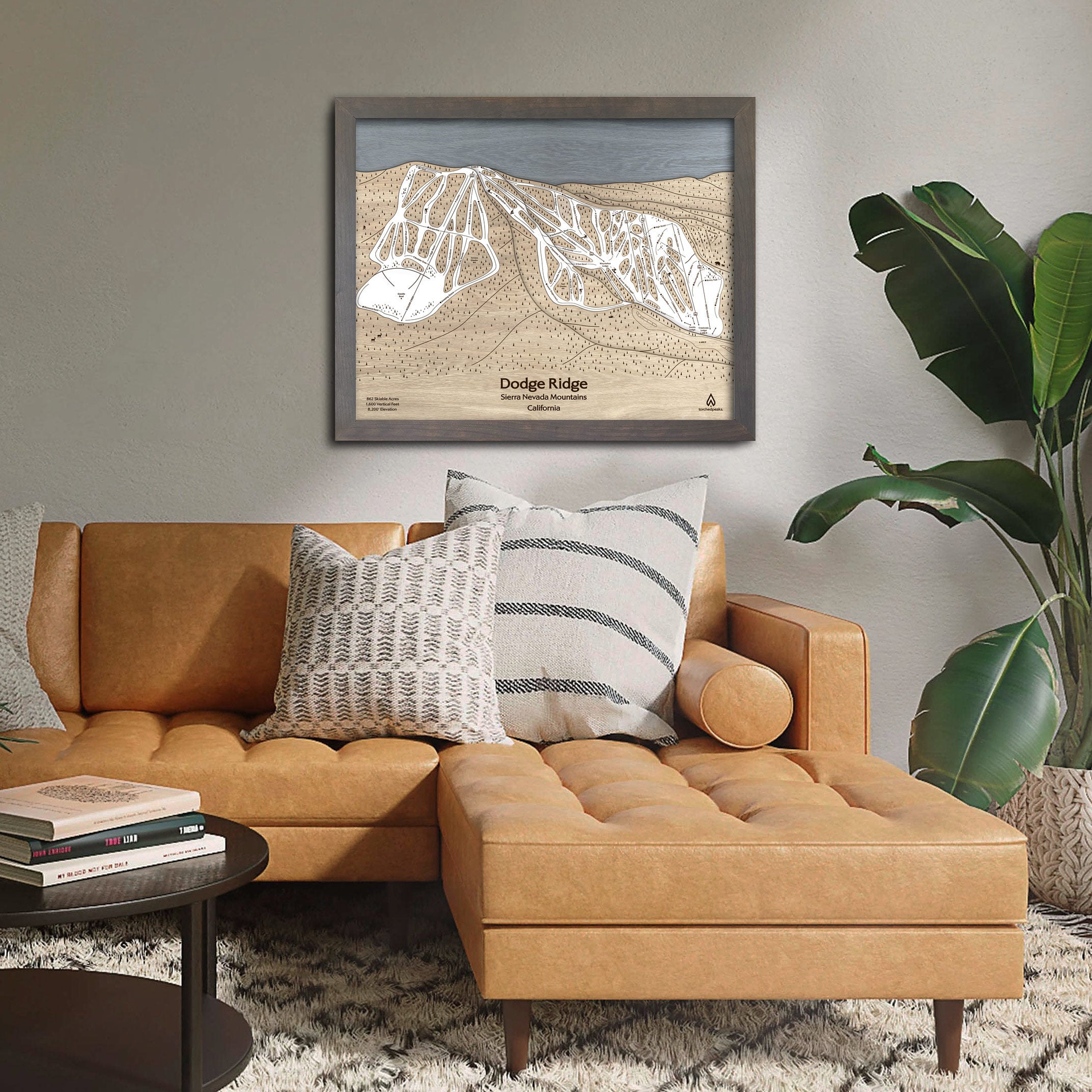 Dodge Ridge, CA Ski Trail Map Art | Gift for Skiers & Snowboarders
