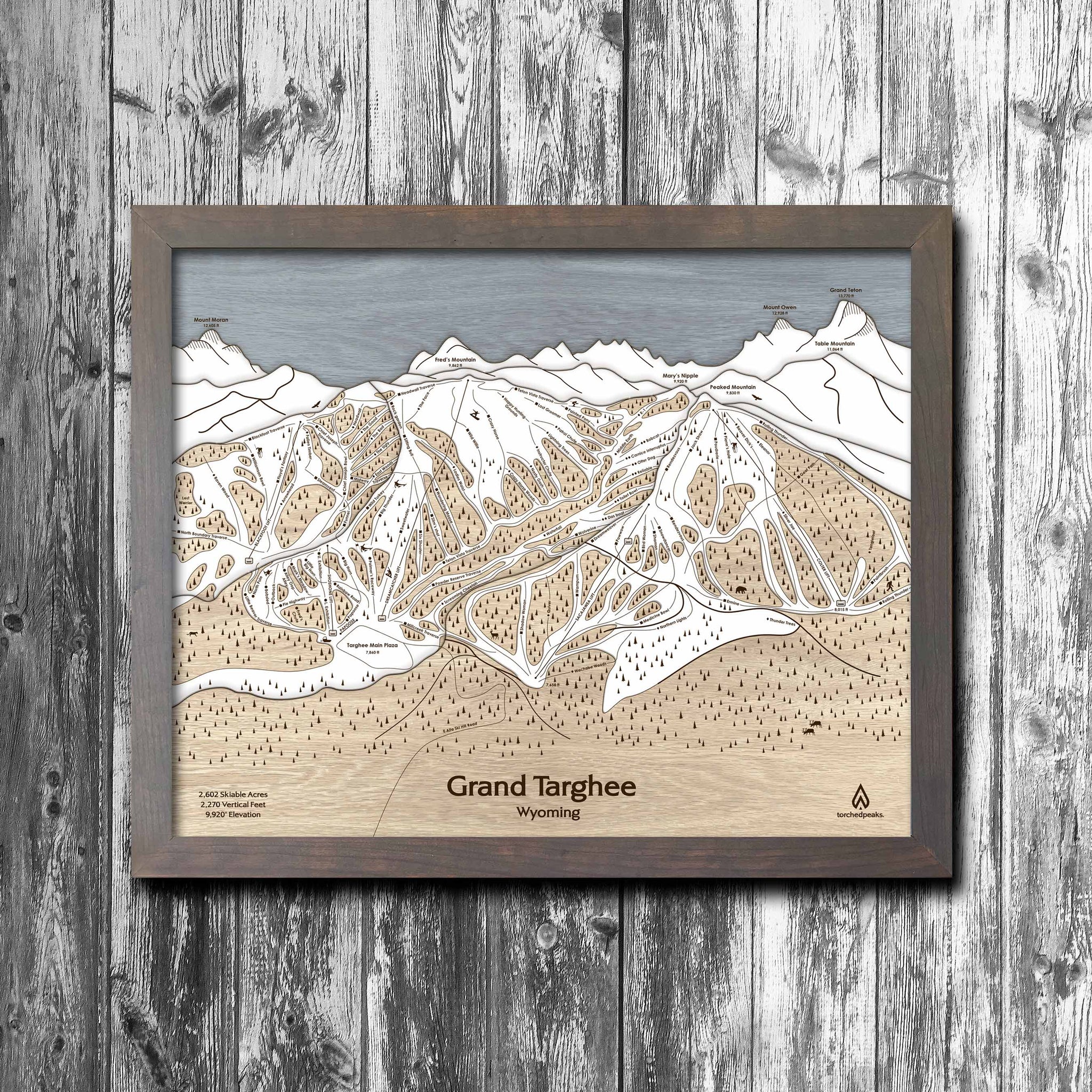 Grand Targhee, WY Ski Trail Map Art | Gift for Skiers & Snowboarders