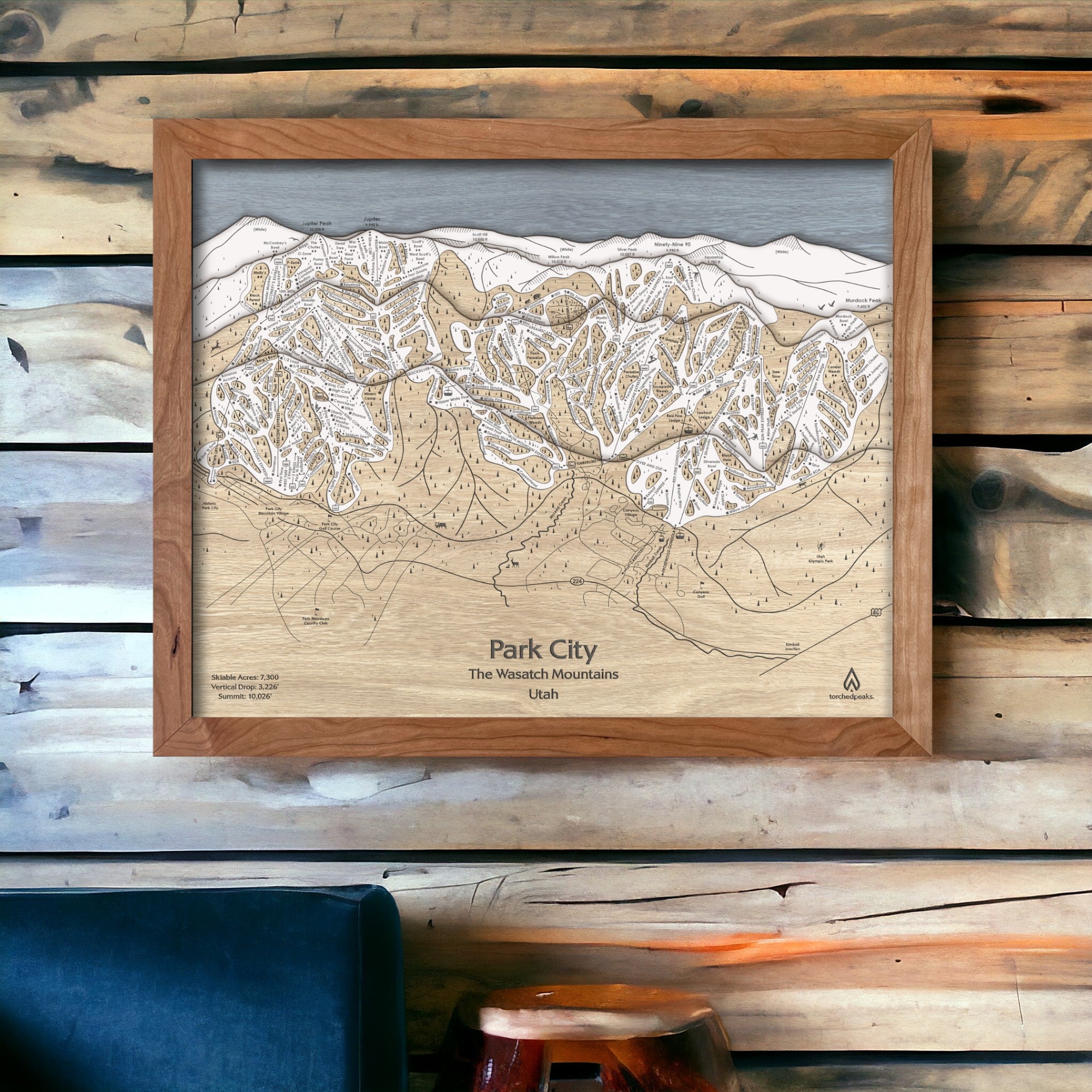 Park City, UT Wood Ski Trail Map | 3D Wood Ski Map