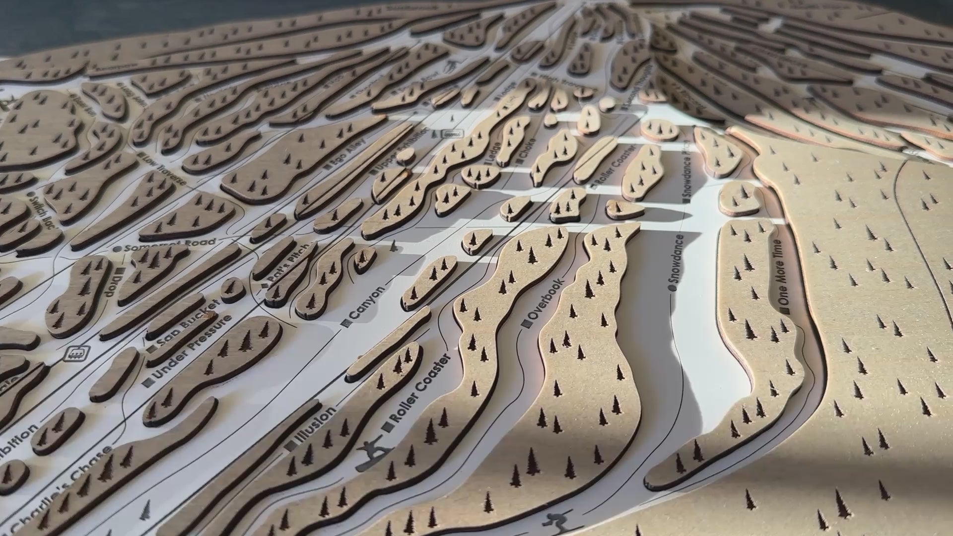 Snowmass Mountain, CO Ski Trail Map Art | 3D Wood Ski Resort Art