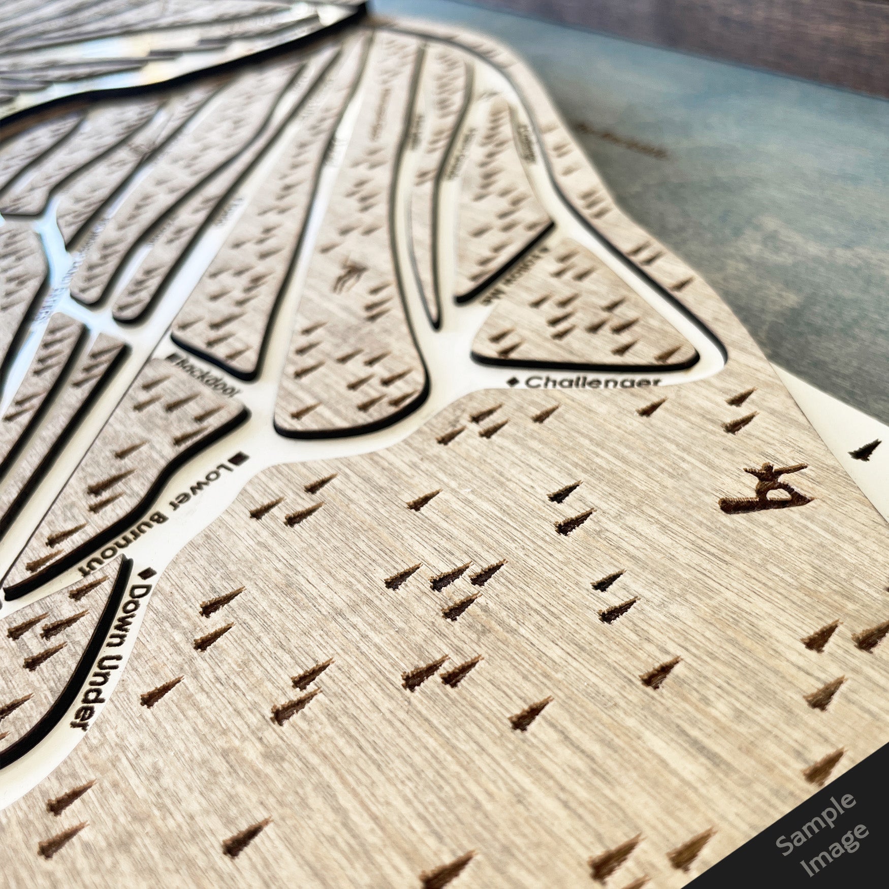 Big Sky Montana Wooden Ski Trail Map | 3D Ski Resort Wall Art